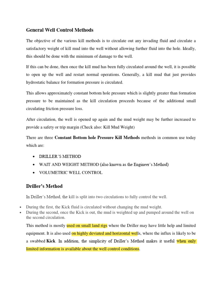 8 - General Well Control Methods | PDF