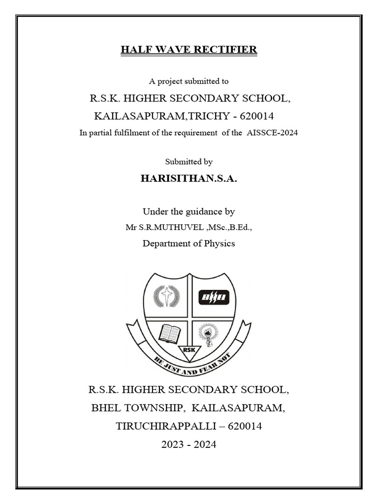 PHYSICS FINAL Project Submission | PDF | P–N Junction | Rectifier