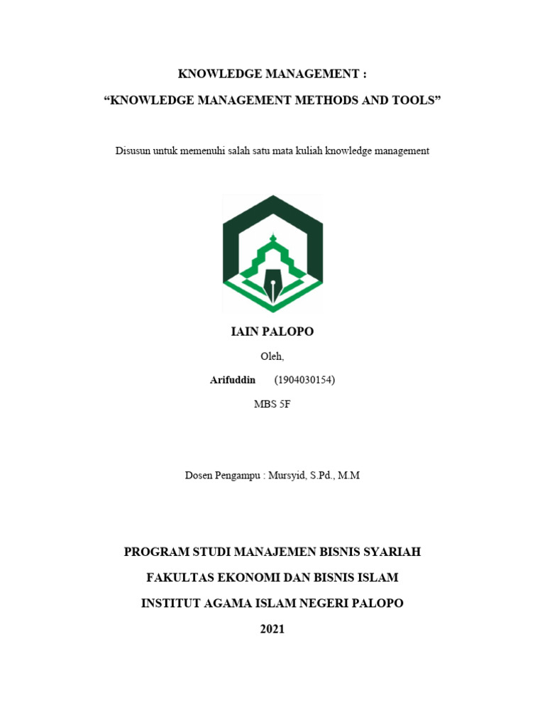 Knowledge Management Methods and Tools | PDF