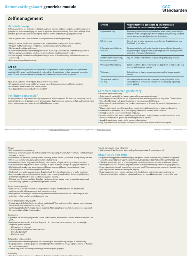 Module Zelfmanagement | PDF