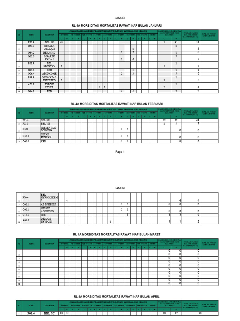 RL 4a Penyakit Rawat Inap | PDF