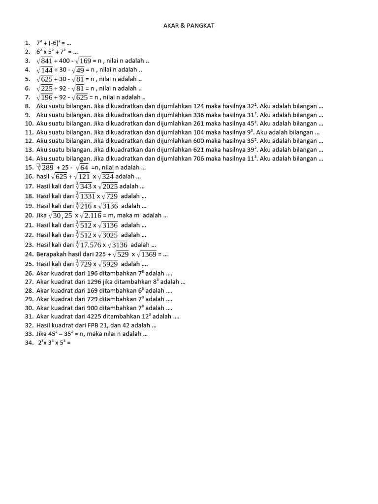 Akar & Pangkat | PDF
