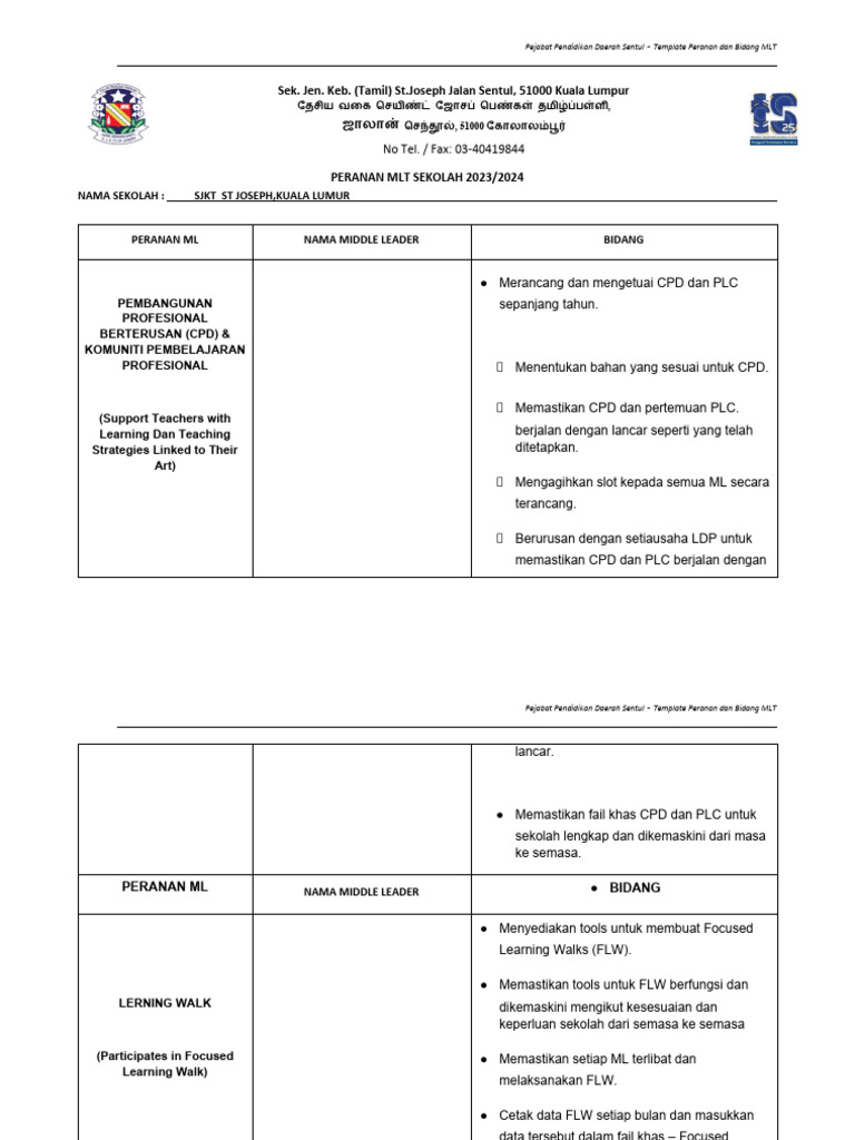 Peranan MLT SJKT ST - Joseph, K.L | PDF