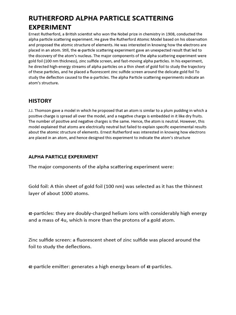 Rutherford's Gold Foil Experiment Insights | PDF
