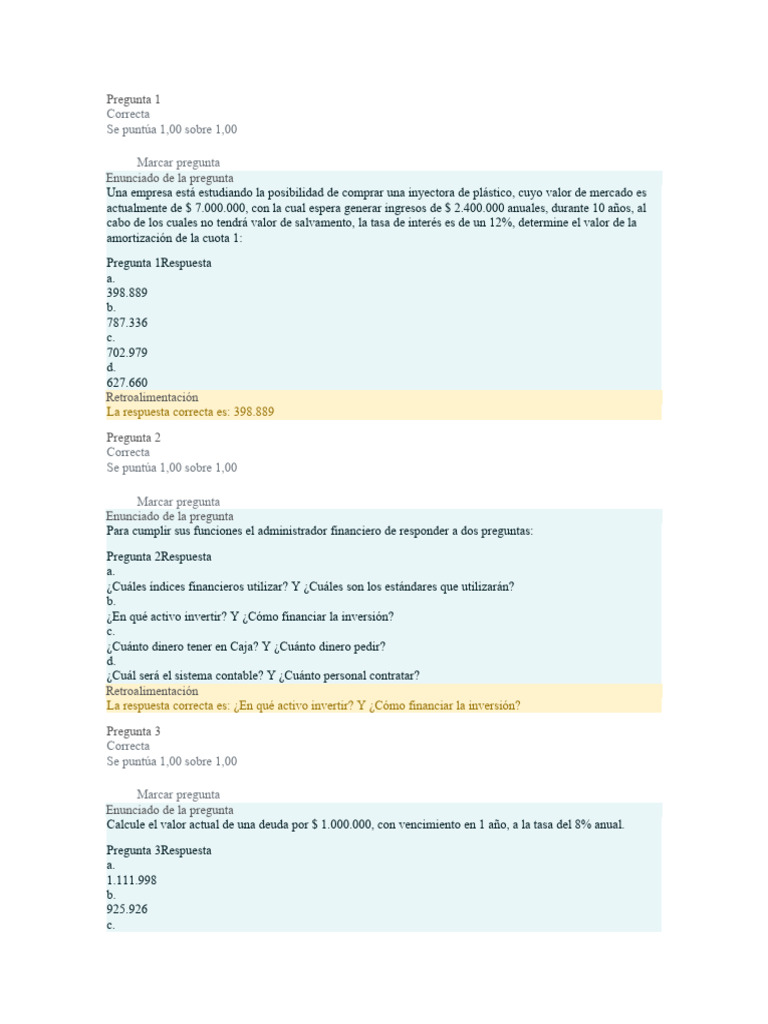 Prueba 1 Finanzas Iplacex | PDF