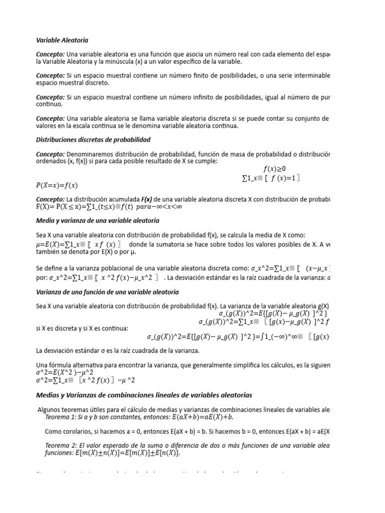 Variables Aleatorias y Distribuciones de Probabilidad R | PDF