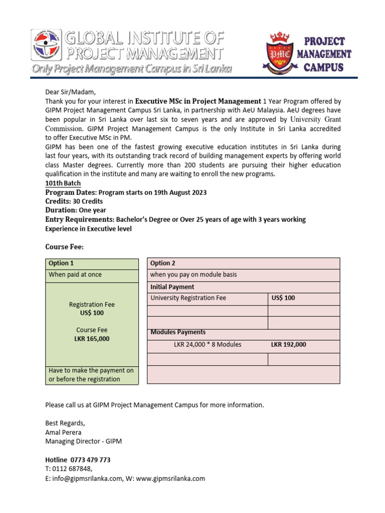 PM August 2023 Program Description | PDF | Master Of Science | Academic Degree