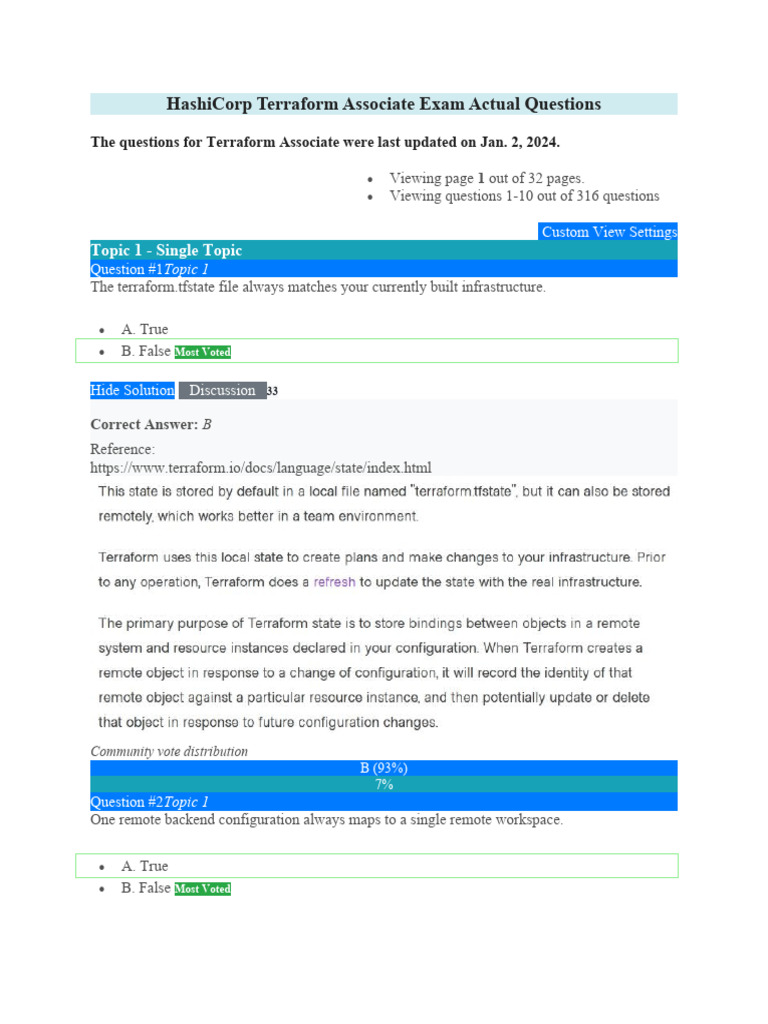 Hashicorp Terraform Associate Exam Actual Questions Pdf Virtual