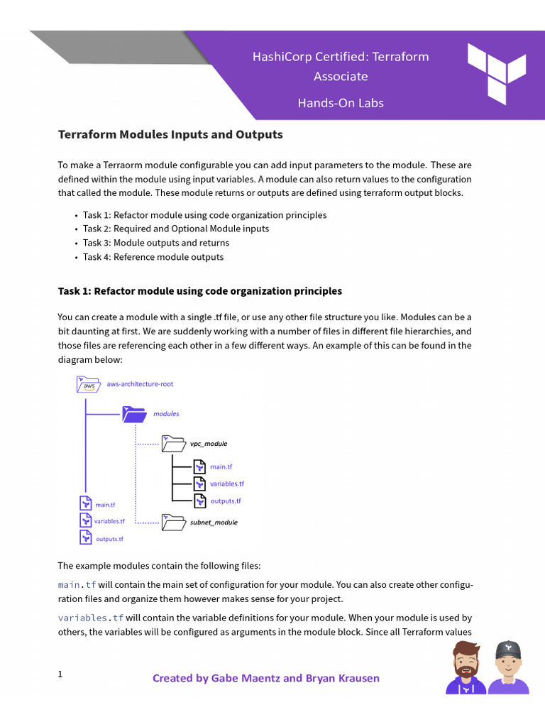 Terraform Module Inputs & Outputs Guide | PDF | Parameter (Computer Programming) | Ip Address