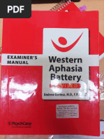 Bdae Boston Diagnostic Aphasia Examination Docs | PDF | Cognitive ...
