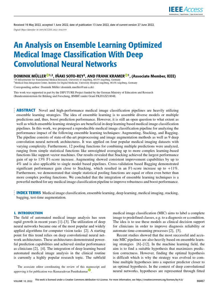 An Analysis On Ensemble Learning Optimized Medical Image Classification With Deep Convolutional ...