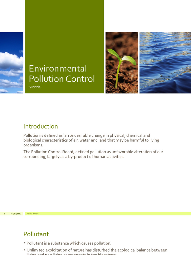 Environmental Pollution Control | PDF | Water Pollution | Waste