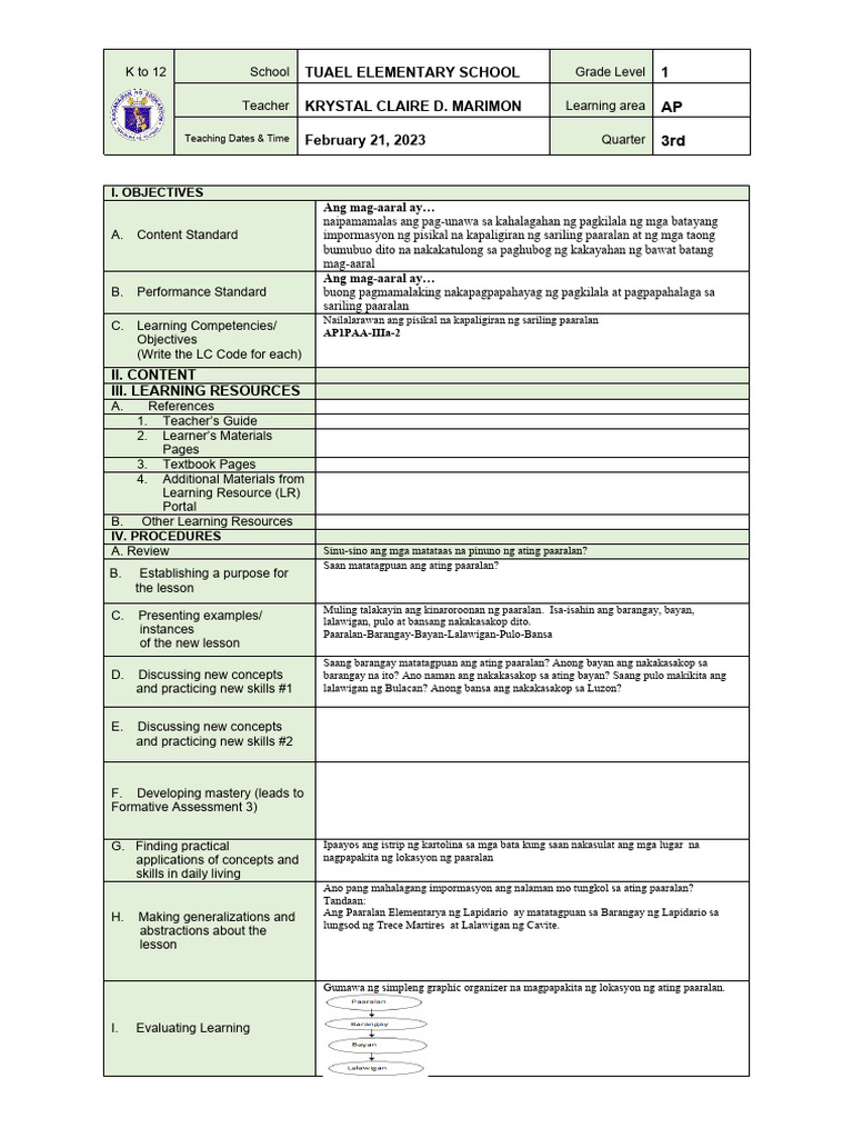 Lesson Plan in AP | PDF