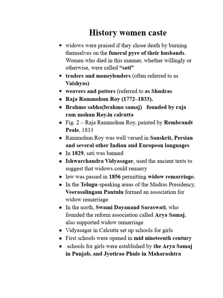 History Women Caste | PDF | Swami Vivekananda | Indian Religions