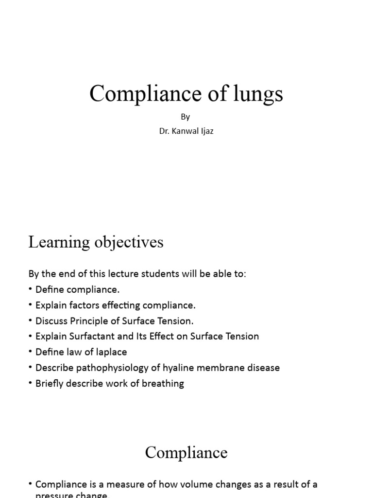 Compliance of Lungs | PDF | Lung | Respiratory System