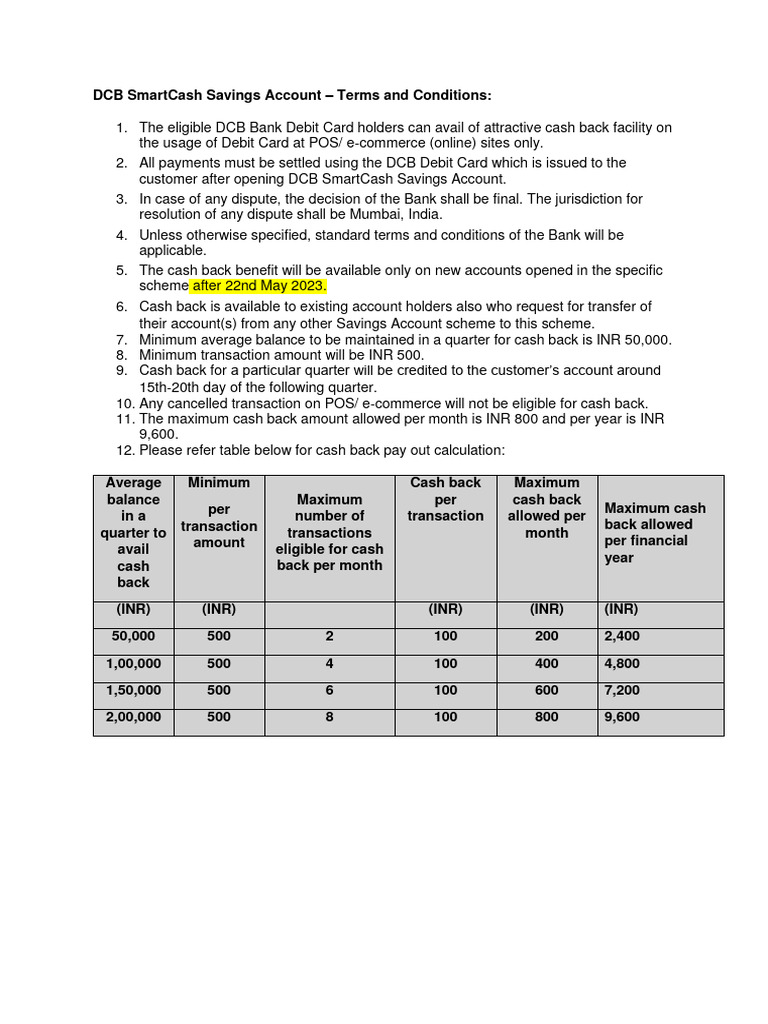 DCB Conditions | PDF