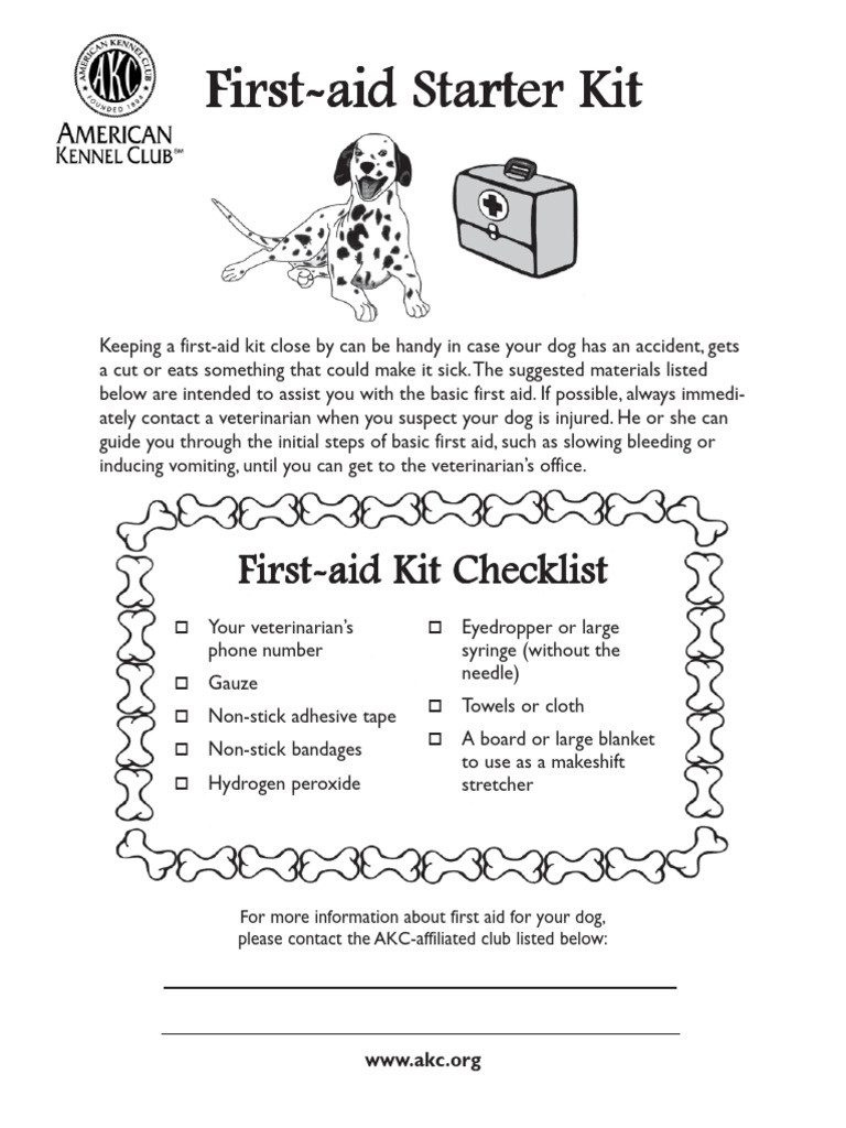 Essential Dog First Aid Kit Checklist | PDF