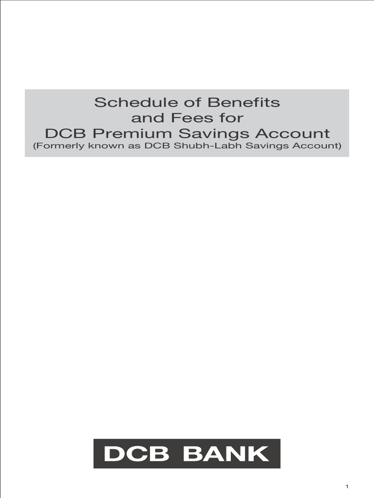 DCB Premium Savings Account Benefits | PDF | Cheque | Debit Card