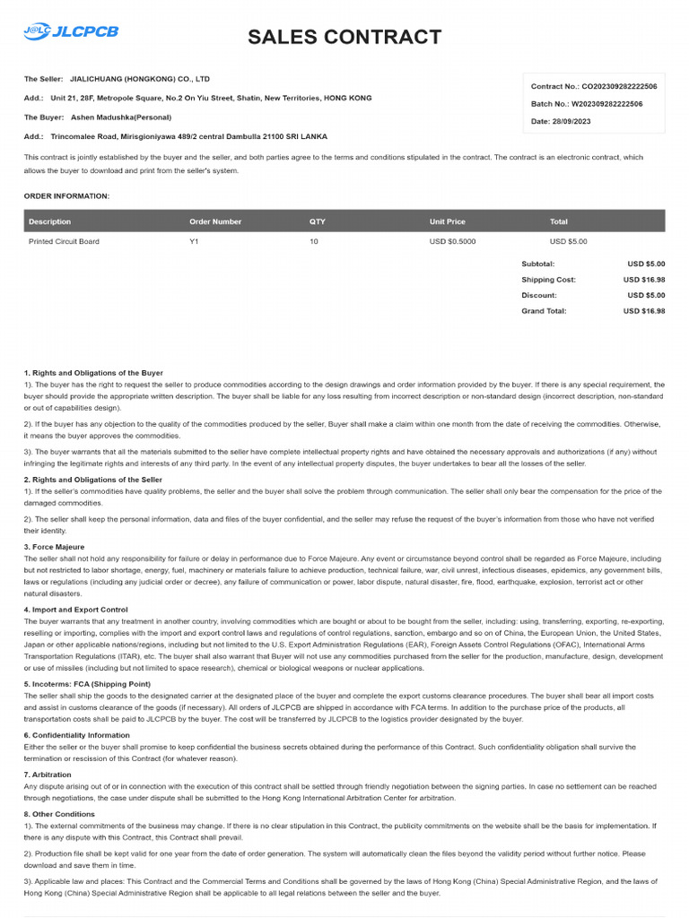 Sales Contract | PDF