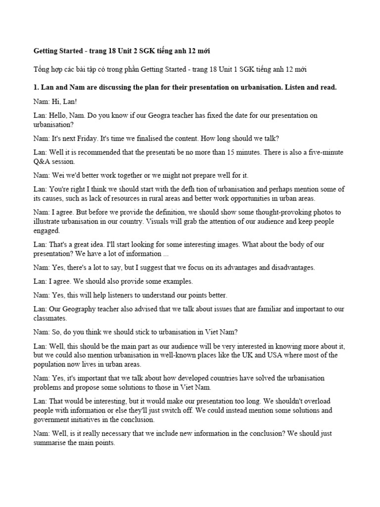 Huong Dan GBT Tieng Anh Lop 12 Bai So 2 | PDF