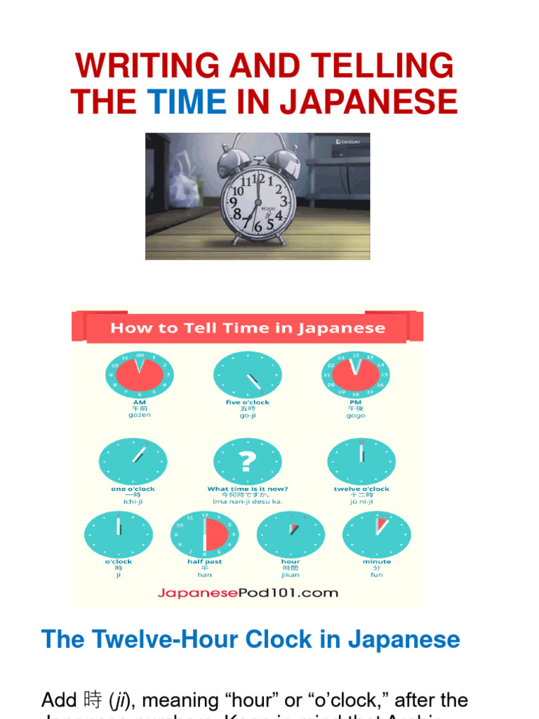 Writing and Telling The Time in Japanese | PDF