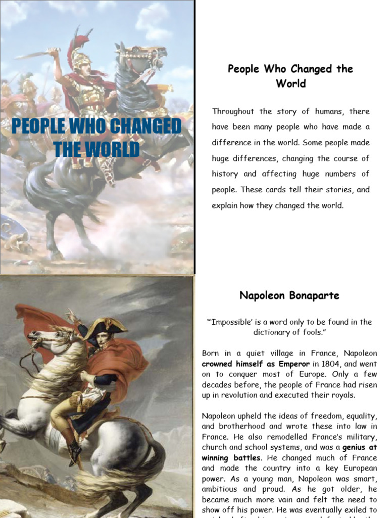 People Who Changed The World Flashcards | PDF | Socrates | Muhammad