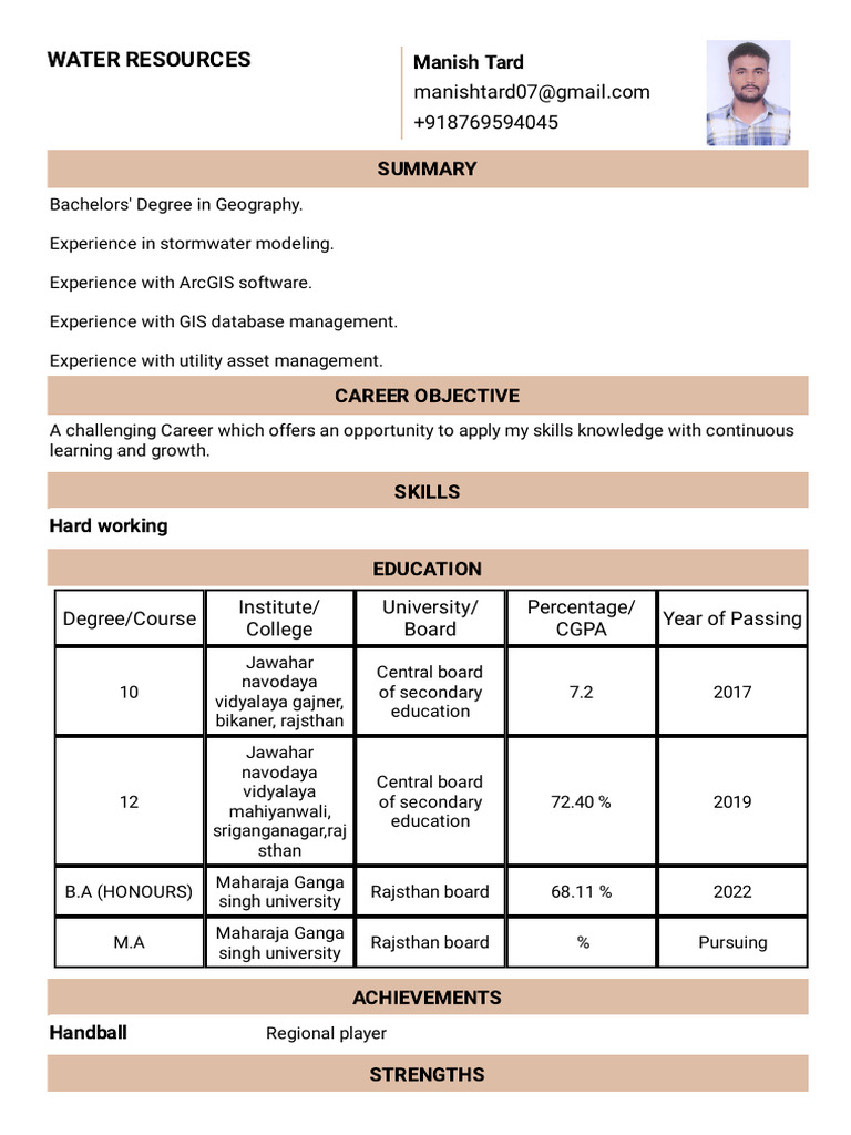 Resume - MANISH TARD - Format7 | PDF