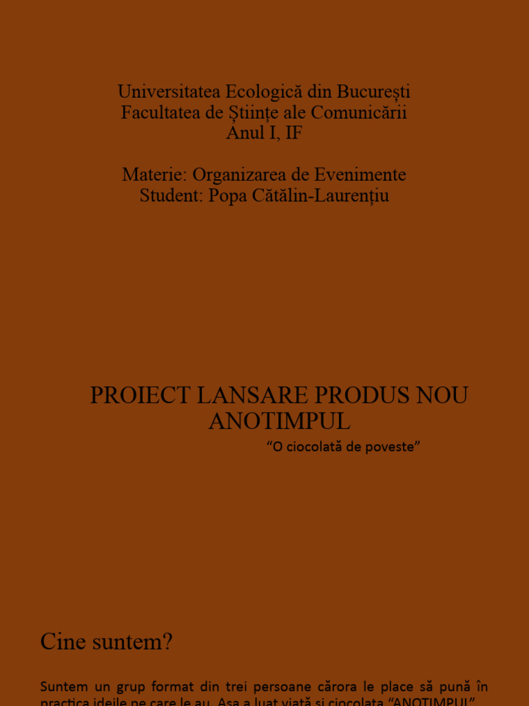 Popa Catalin-Laurentiu, Anul I, IF, Organizare de Eveniment | PDF