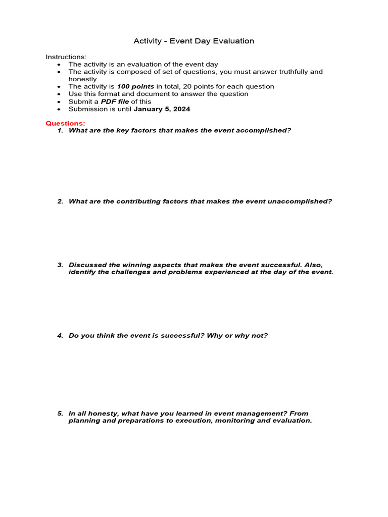 Finals Activity - Event Execution | PDF