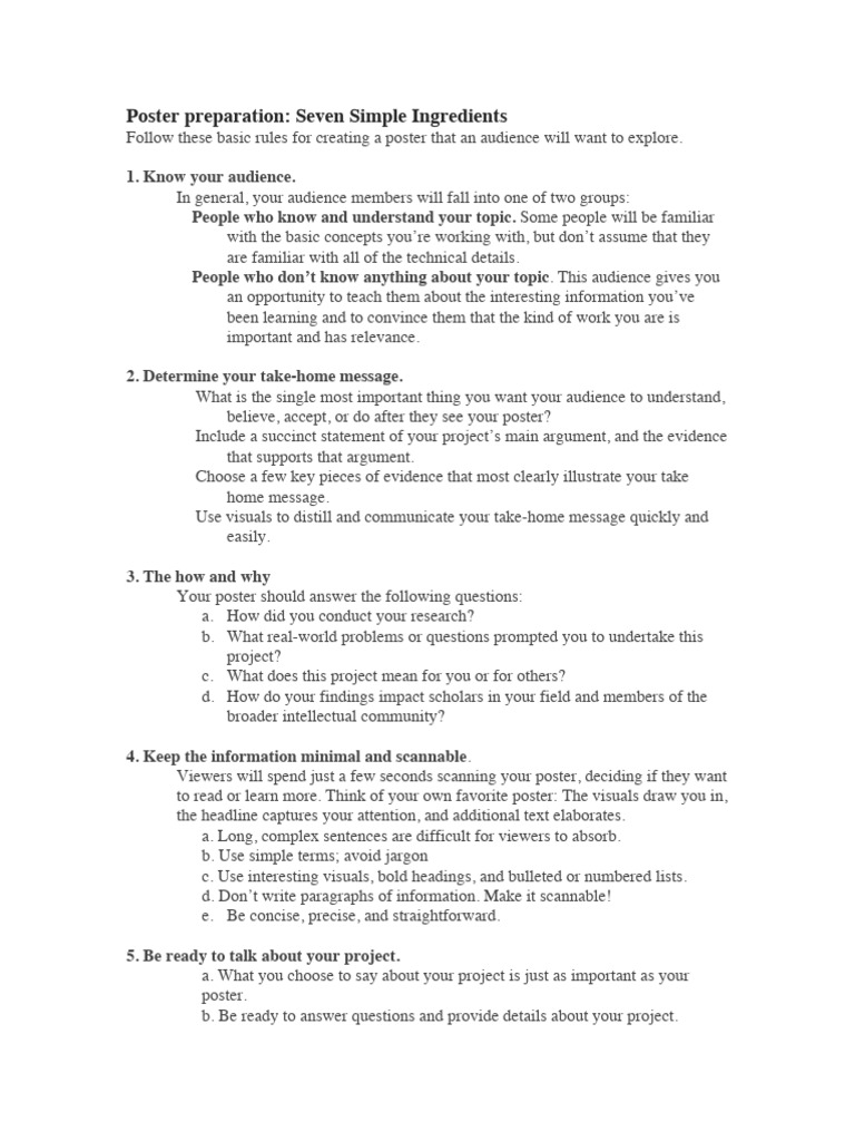 Poster Preparation Tips | PDF