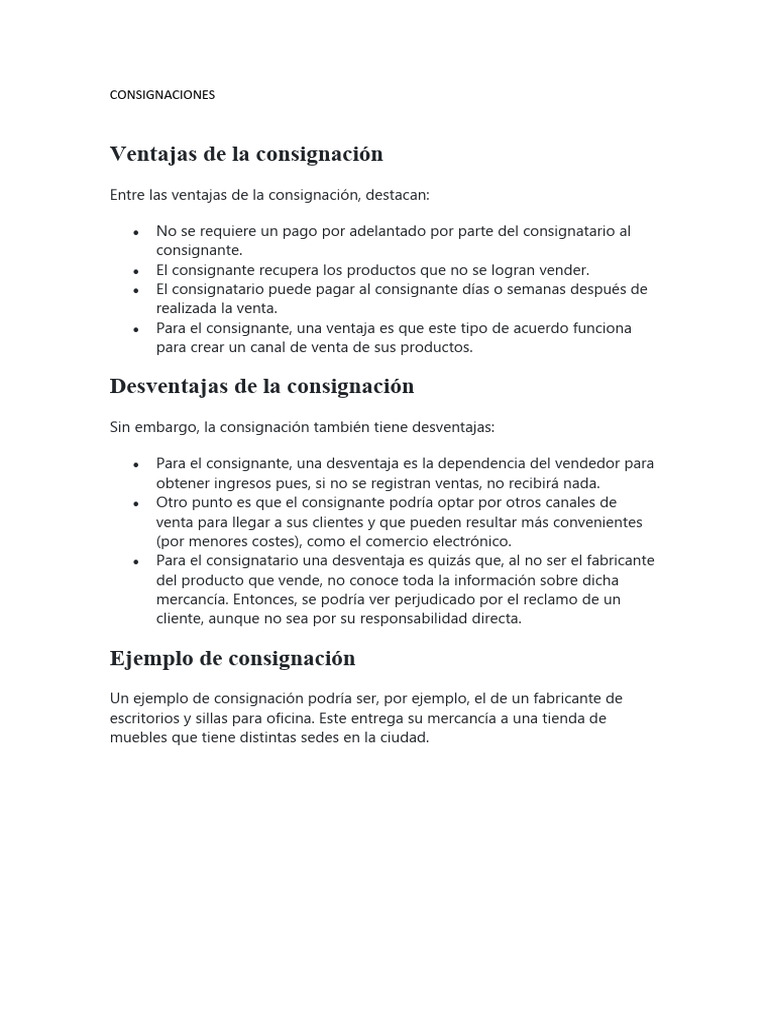 CONSIGNACIONES | PDF