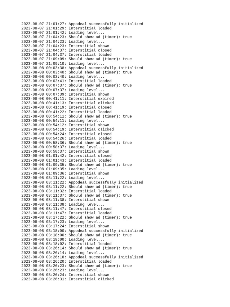 Appodeal Ad Initialization Log | PDF | Computing | Software