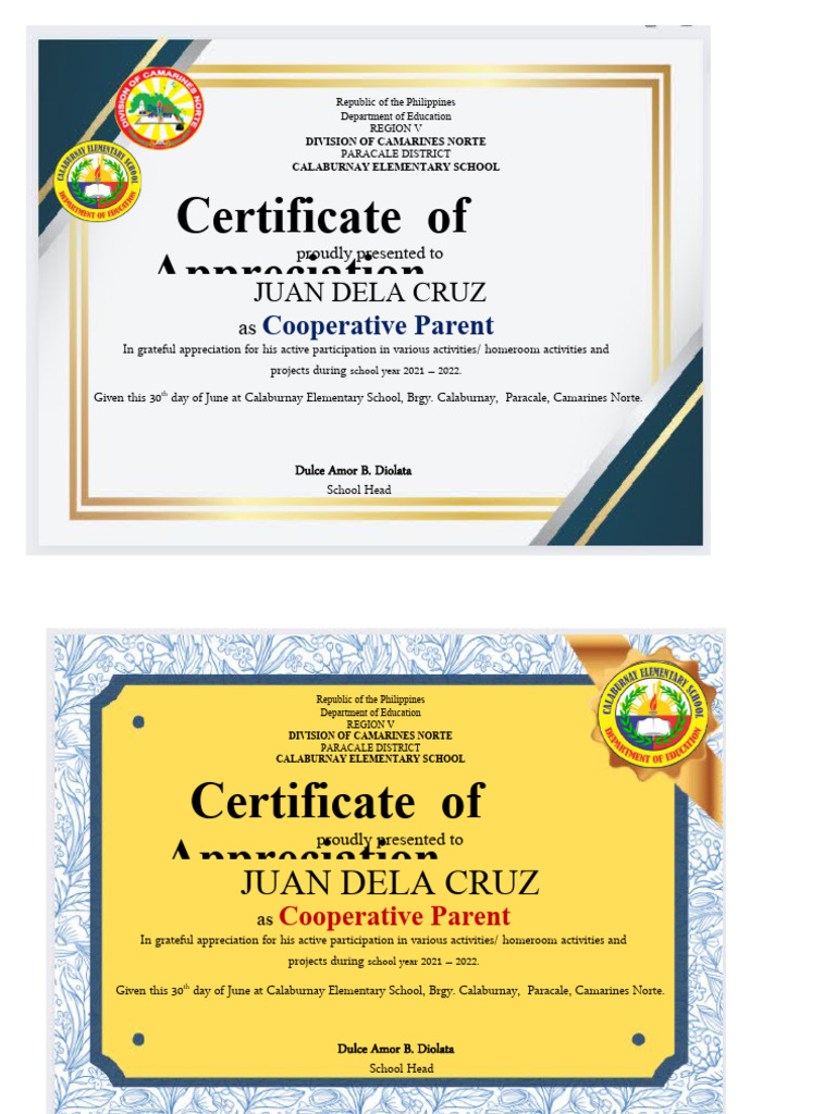 Certification For Active Parent | PDF