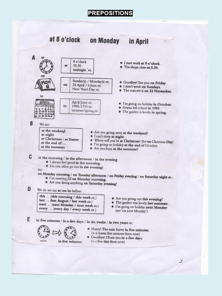Lecture 66 - Prepositions 1 - General | PDF