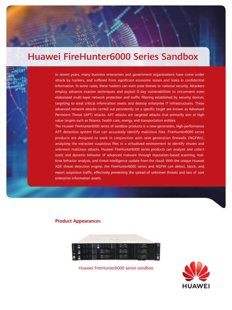 Huawei FireHunter6000 Sandbox Overview | PDF | Malware | Security