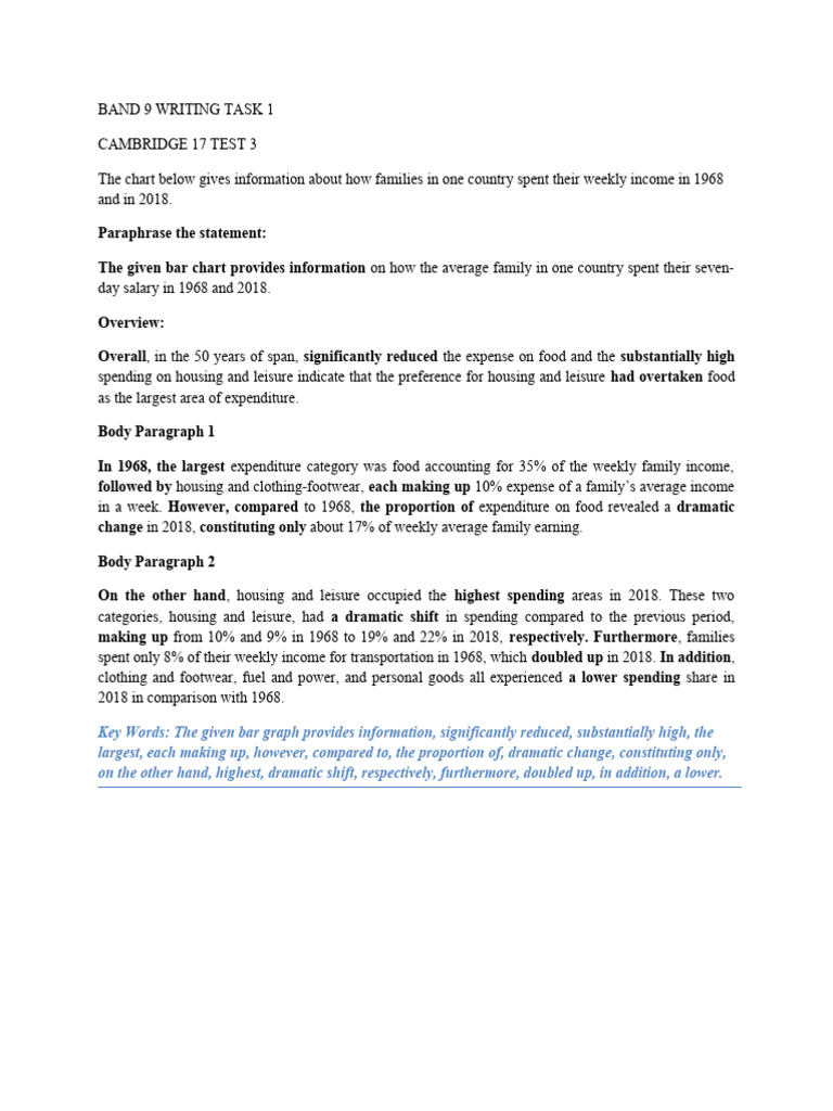 Band 9 Writing Task 1 | PDF | Expense | Budget