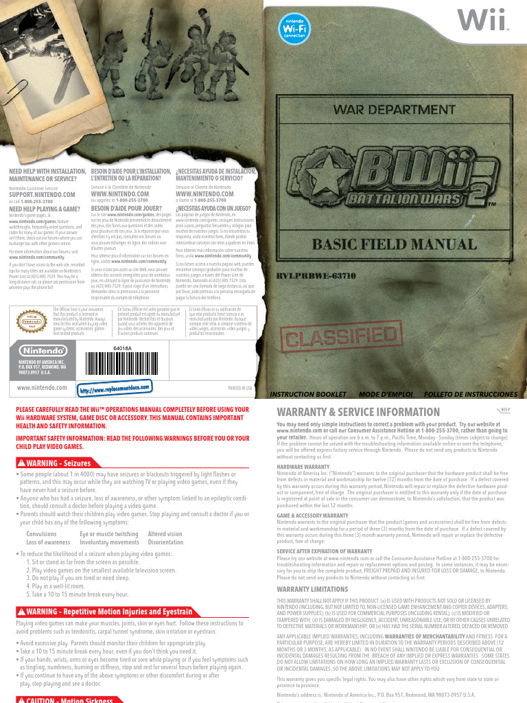 Battalion Wars 2 - ML1 Manual - WII | PDF | Gaming | Informatique