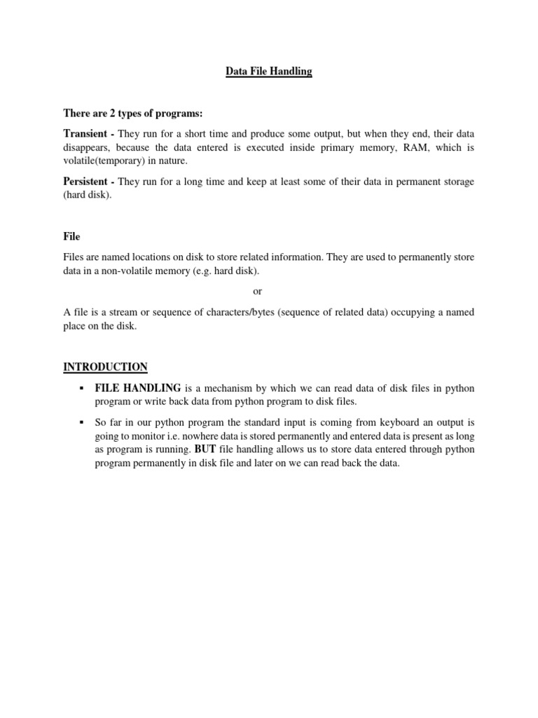 File Handling | PDF | Computer Data Storage | Computer File File Handling | PDF | Computer Data Storage | Computer File