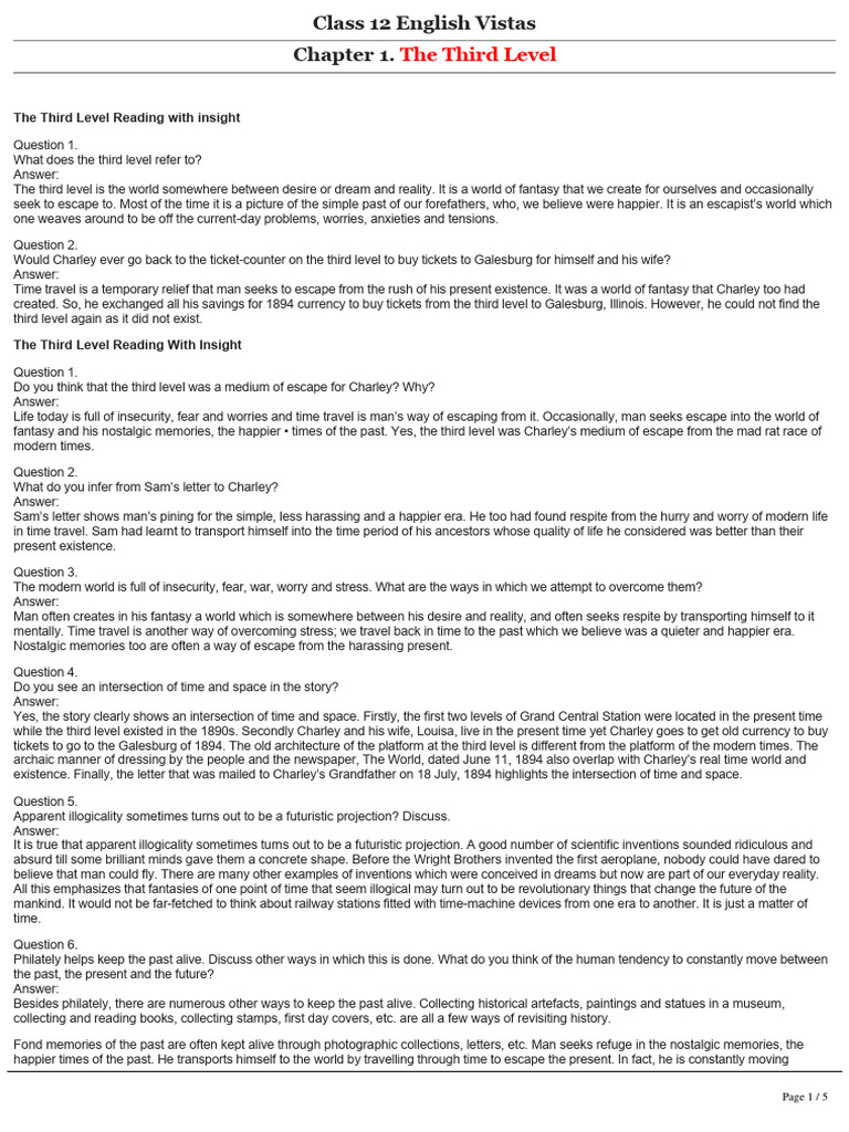 Chapter 1 - The Third Level | PDF | General Fiction