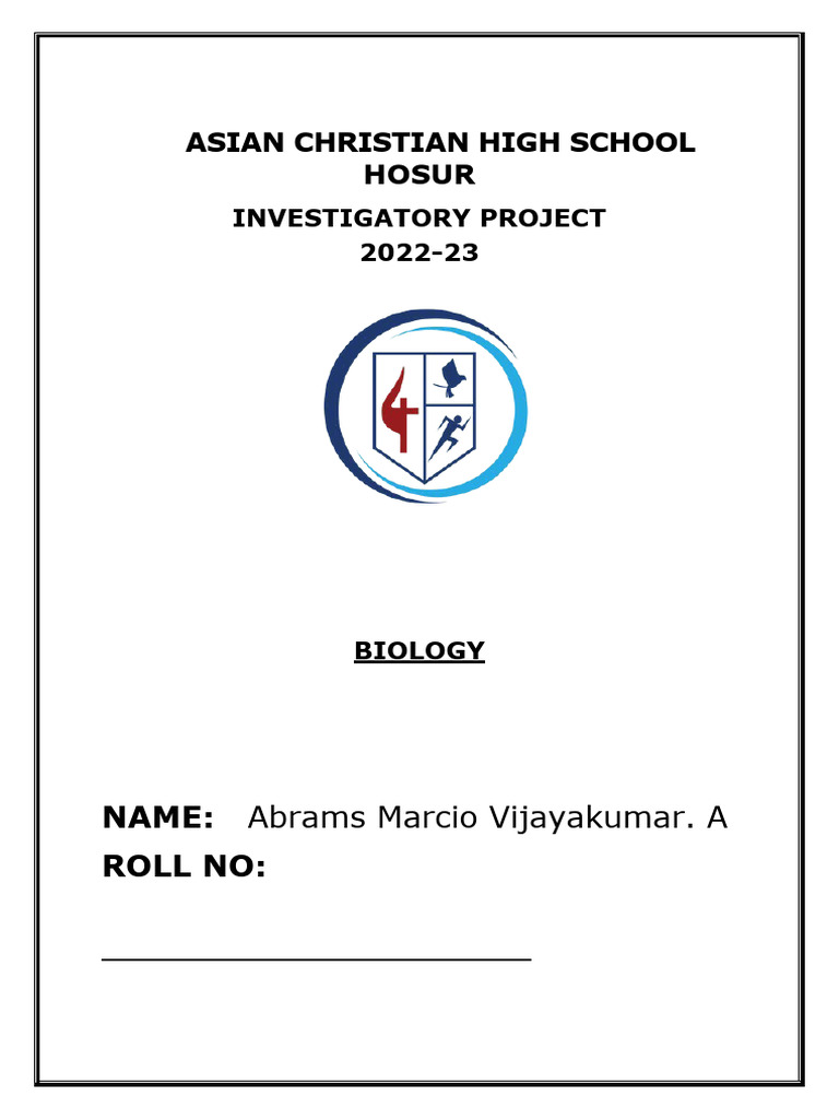 Biology Project Class 12 | PDF