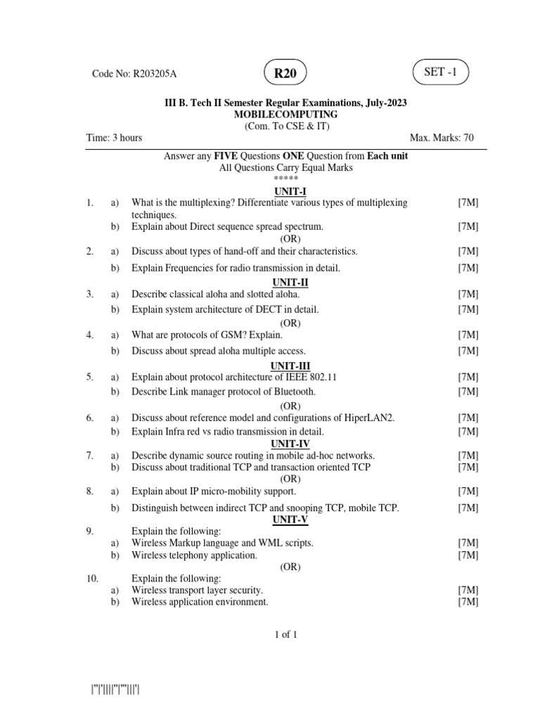 Mobile Computing Exam Guide | PDF | Science & Mathematics | Computers