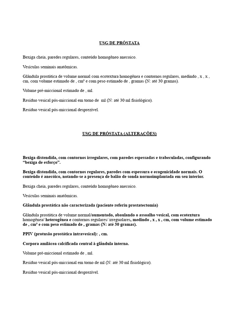 Usg de Próstata | PDF