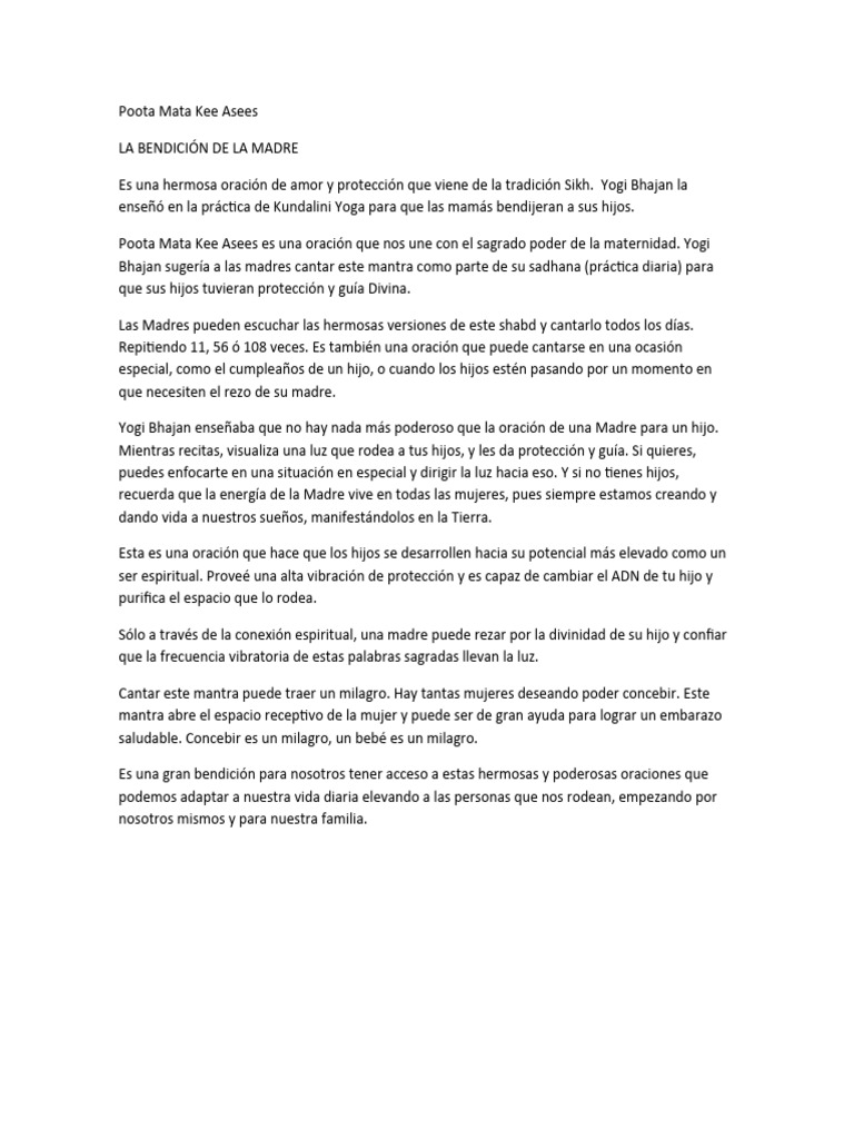 Poota Mata Kee Asees | PDF