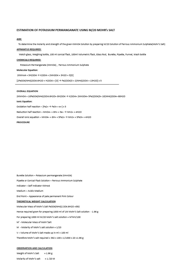 Volumetric Analysis | PDF