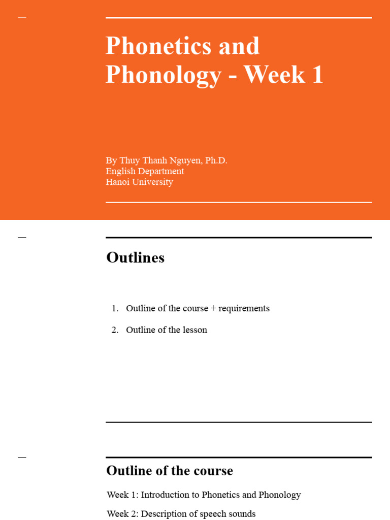 Phonetics and Phonology - Week 1 | PDF