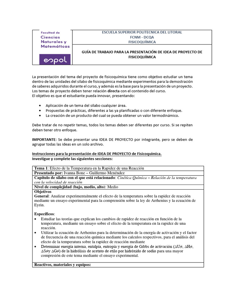 Pre - Proyecto FQ - Bone-Menéndez | PDF | Química Física | Temperatura