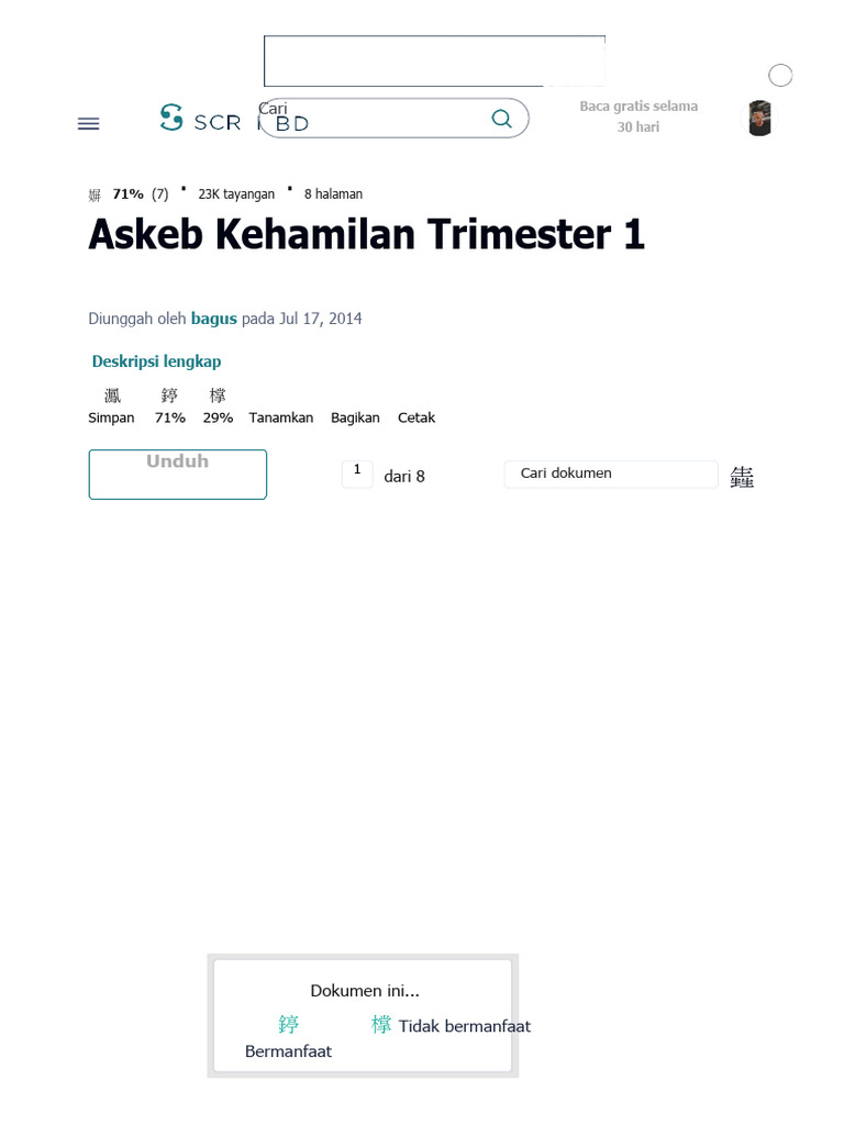 Askeb Kehamilan Trimester 1 - PDF | PDF