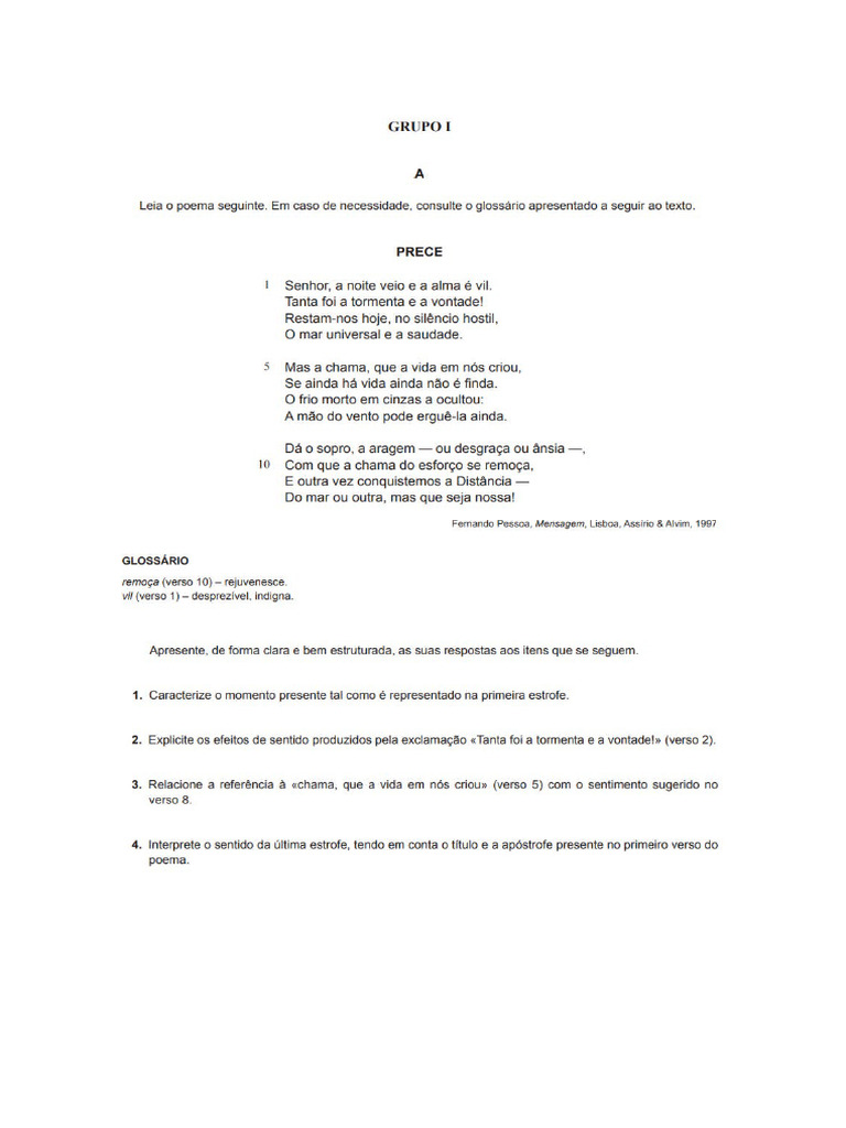 Prece - Exame Nacional | PDF