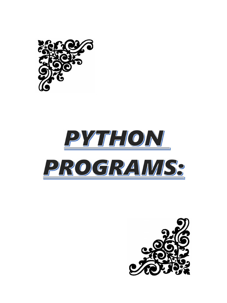 Python Programs for Common Tasks | PDF