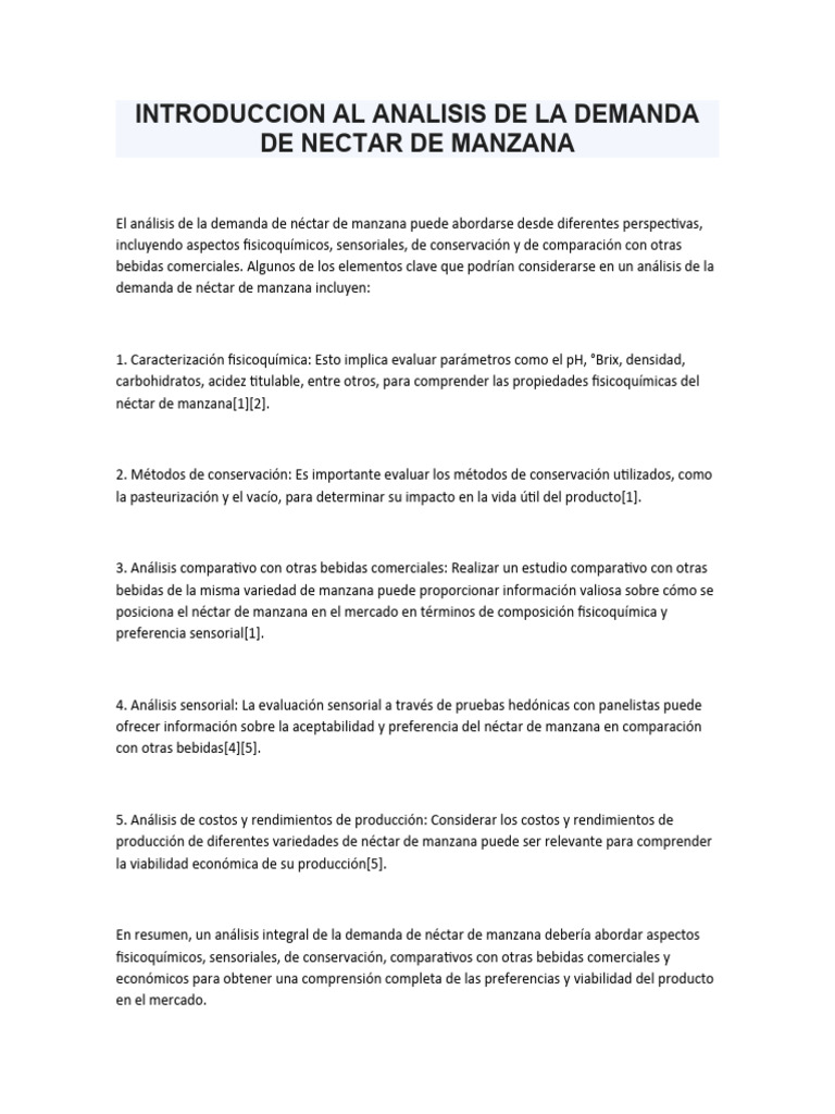 Analisis 3. Compota y Nectar | PDF | Venezuela | Demanda